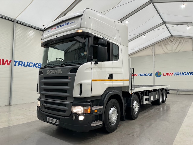 Scania R380 8x4 Double Drive Sleeper Cab Flatbed Manual | Law Trucks